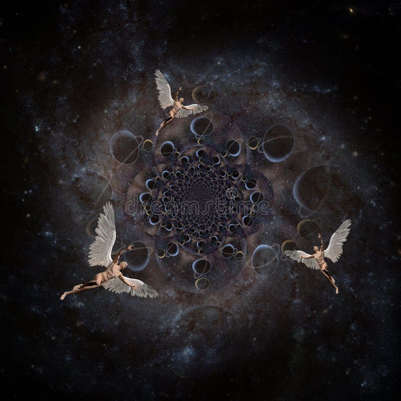 Angels in space vortex stock illustration. Illustration of angels ...