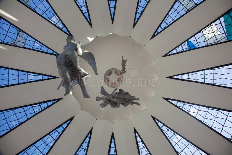 Angels and Stained Glass in Brasilia Editorial Photography - Image of ...