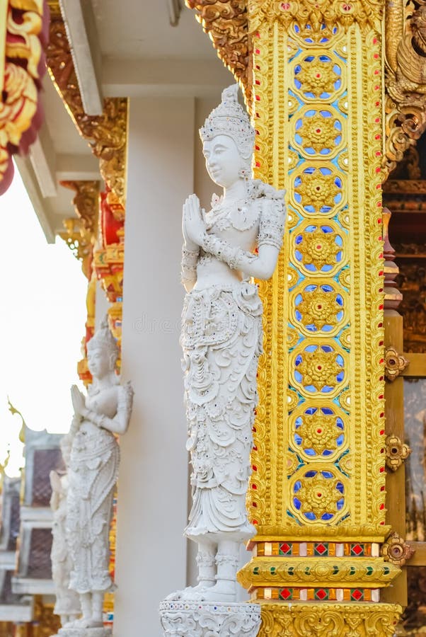 Angels Statue Thai Temple stock photo. Image of culture - 57359212