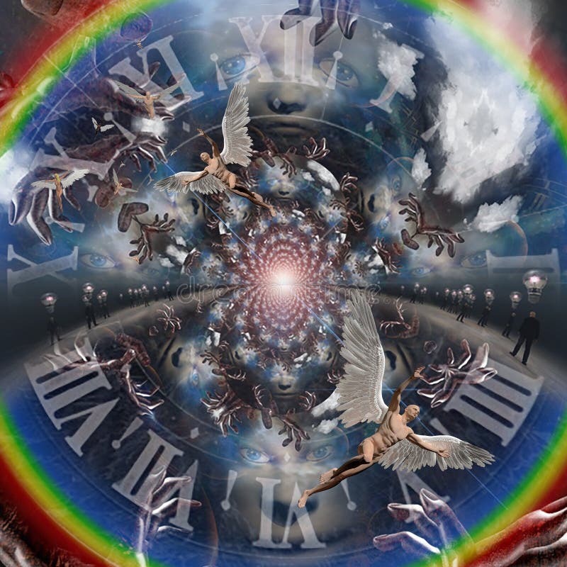 Angels in Tunnel of Eternity Stock Illustration - Illustration of ...