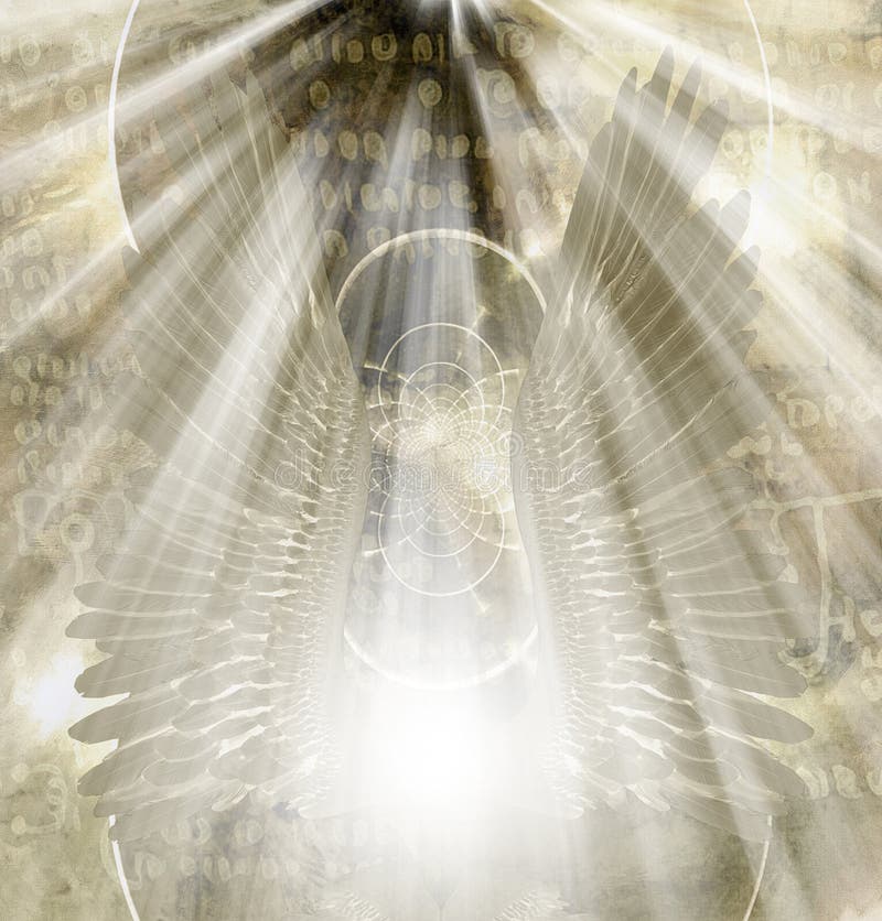 Angels wings and light stock illustration. Illustration of heaven ...