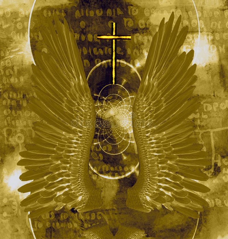 Angels wings and light stock illustration. Illustration of golden ...