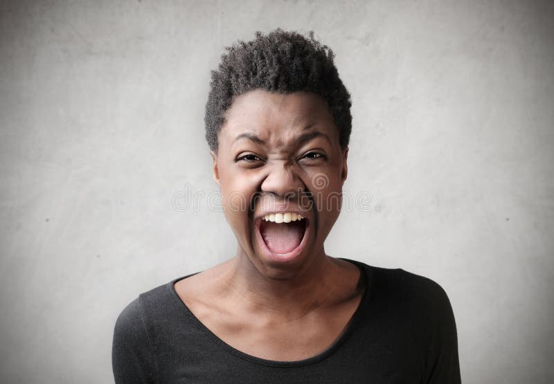 Anger stock image. Image of black, woman, rage, scream - 23297957