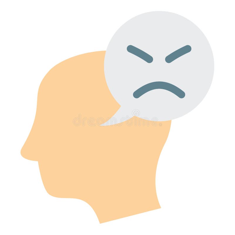 Anger or Angry Mad Emotion Single Isolated Icon with Flat Style Stock ...