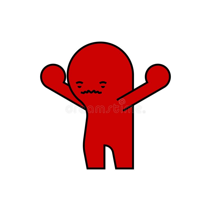 Anger Emotion Icon. Angry Red Man Symbol Stock Vector - Illustration of ...