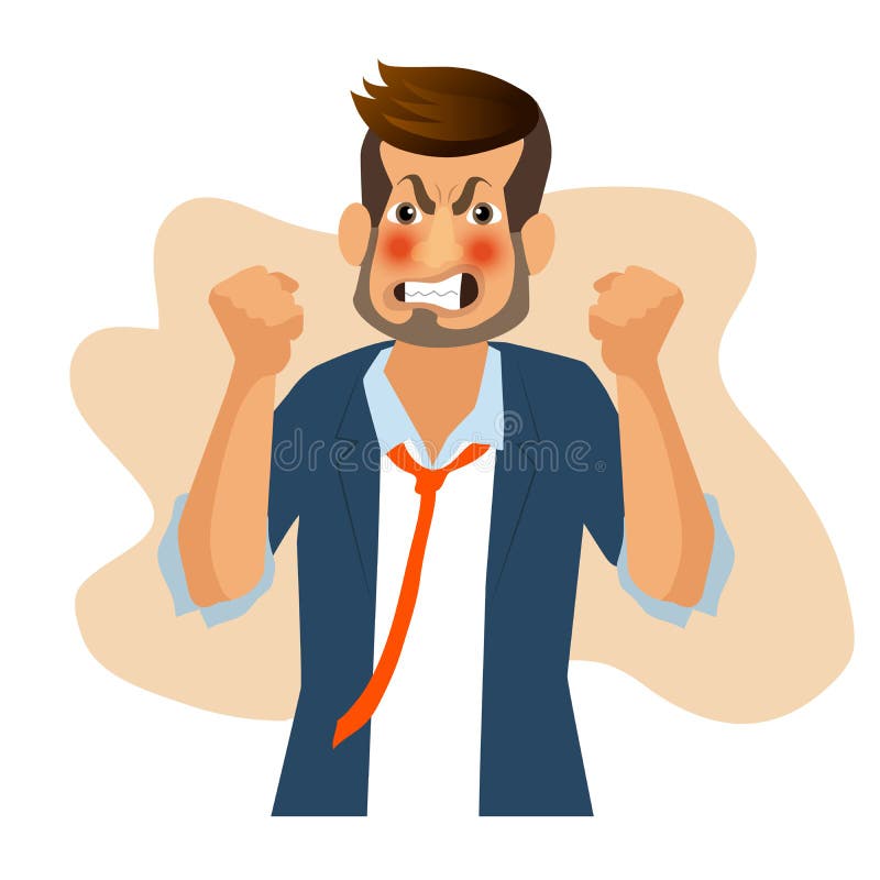 Anger. the Evil Man Expresses His Negative Emotions Stock Illustration ...