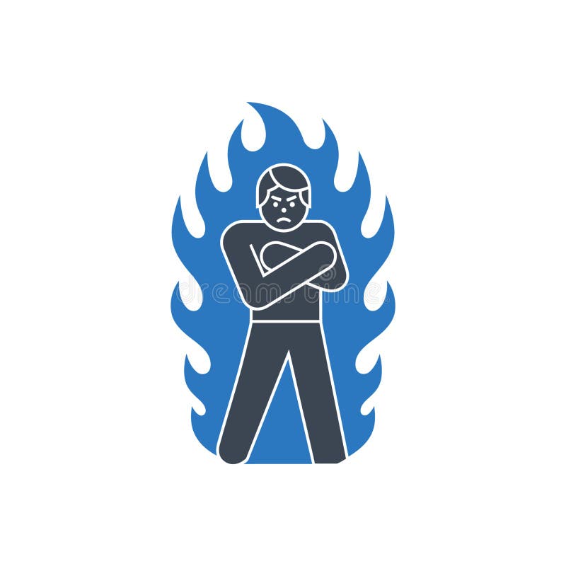 Anger in Flames Icon stock vector. Illustration of intensity - 348842727