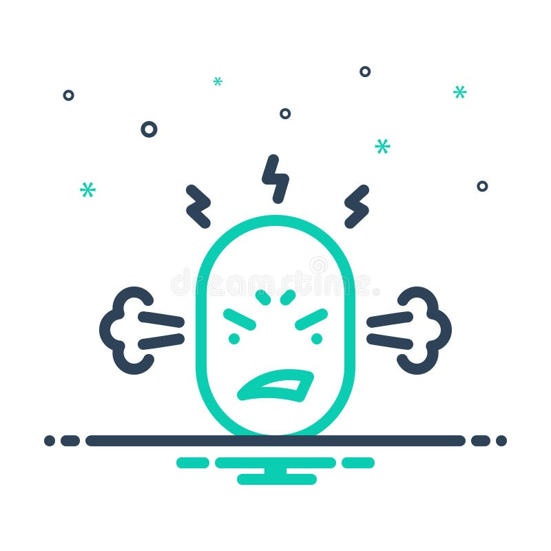 Mix Icon for Anger, Angry and Mad Stock Illustration - Illustration of ...
