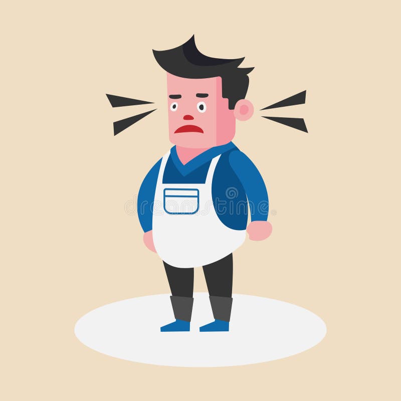 A Anger Man Looking a Side. an Angry Man Emotion. Vector Illustration ...