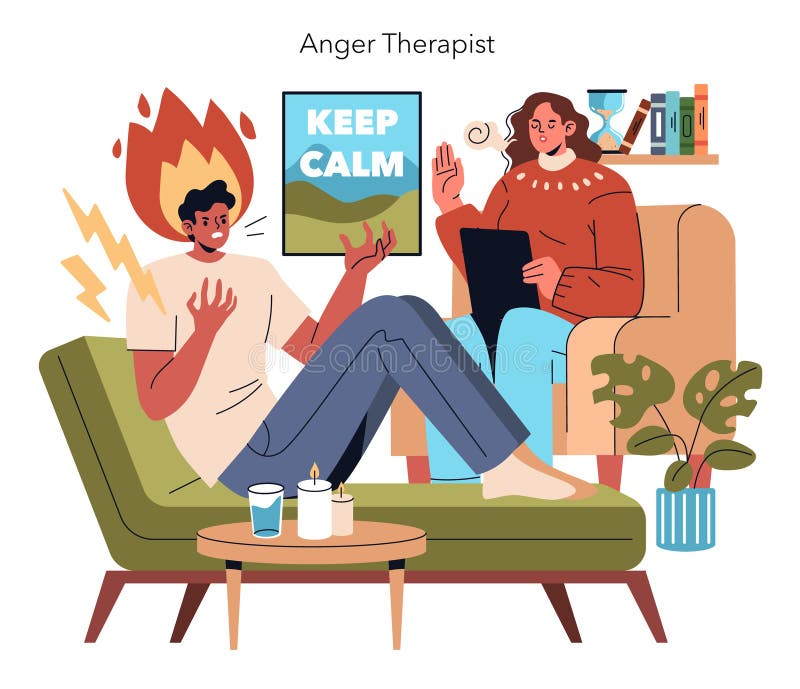 Psychotherapists. Flat Vector Illustration Stock Vector - Illustration ...