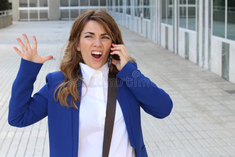 Anger on the Mobile Phone - Stock Image Stock Image - Image of anger ...