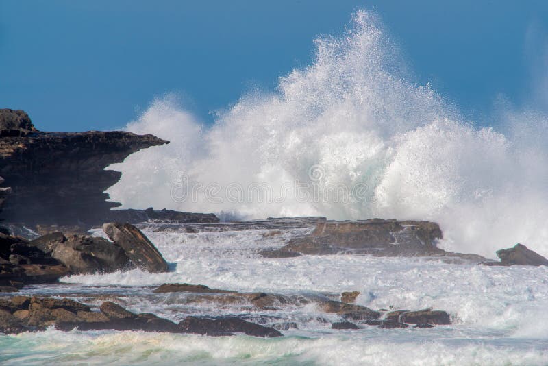 Anger Ocean, Massive Wave Hitting Shoreline Stock Photo - Image of ...