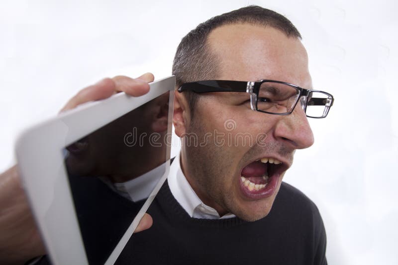 Anger on the phone stock photo. Image of business, collar - 47293680