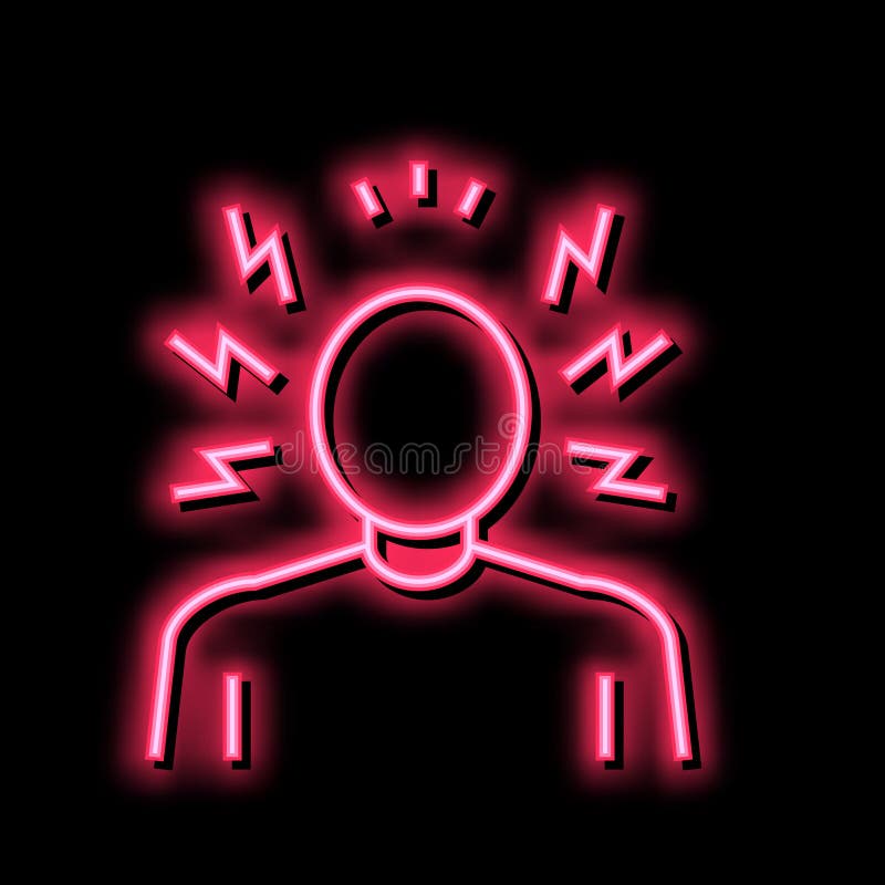 Anger Psychological Problems Neon Glow Icon Illustration Stock Vector ...