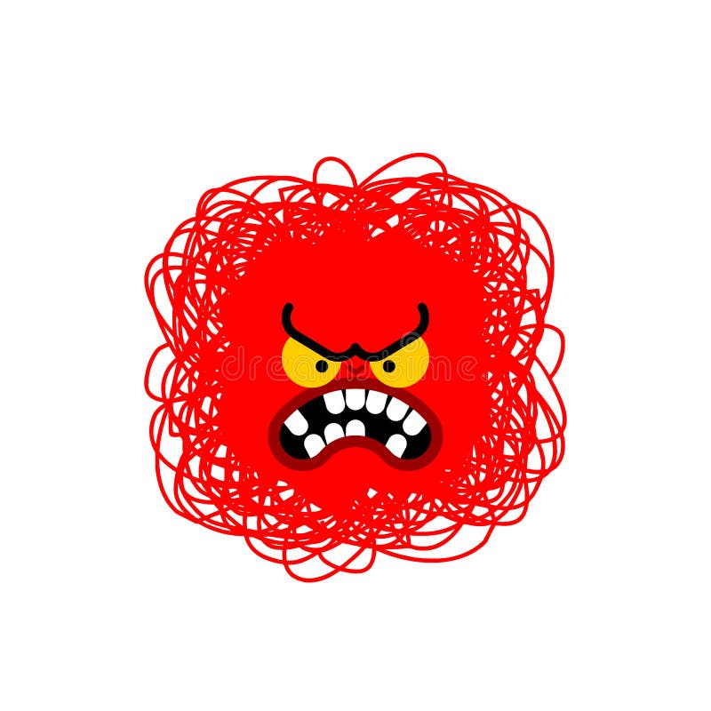 Anger Red Face Icon. Evil Worker. Angry Red Boss Stock Vector ...
