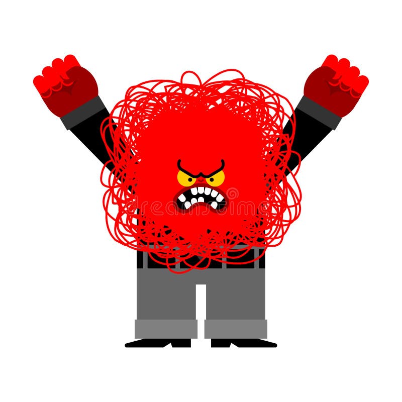 Anger. the Evil Man Expresses His Negative Emotions Stock Illustration ...