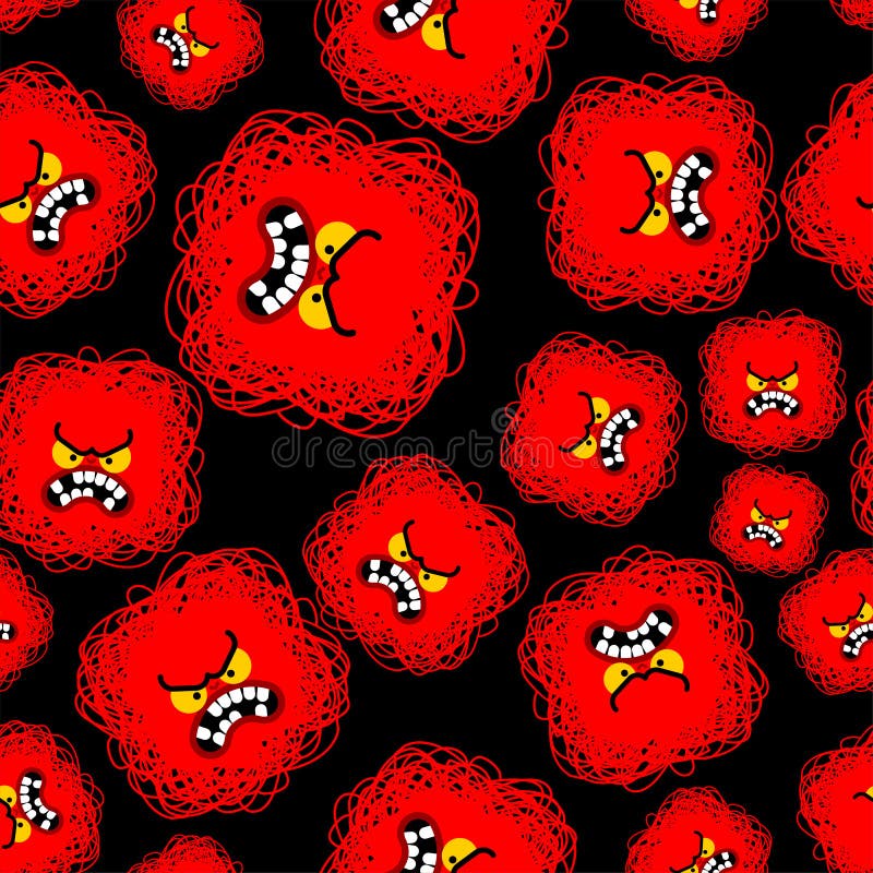 Anger Red Pattern Seamless. Evil Background Stock Vector - Illustration ...