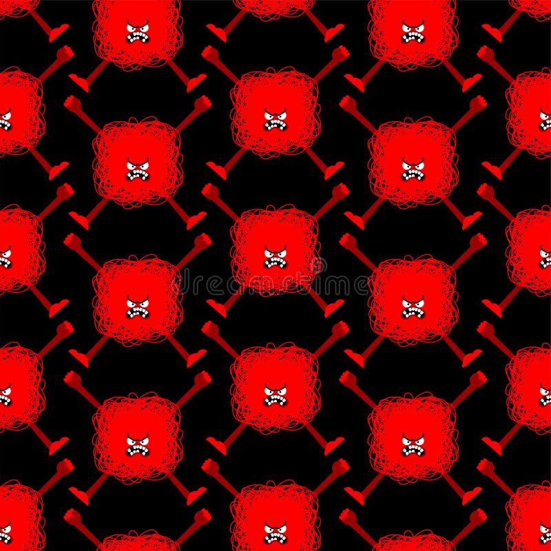 Anger Red Face Icon. Evil Worker. Angry Red Boss. Vector Illustration ...