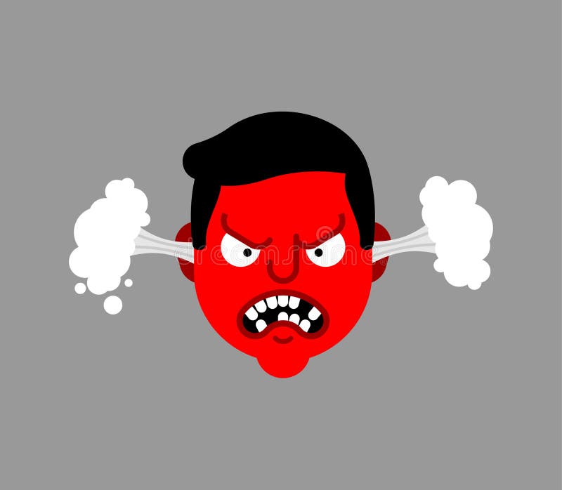 Anger Smoke from Ears. Concept of Hate Stock Vector - Illustration of ...