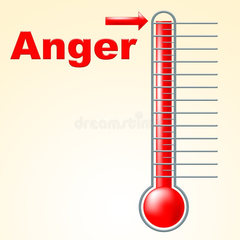 Anger Thermometer Indicates Cross Irritated and Temperature Stock ...