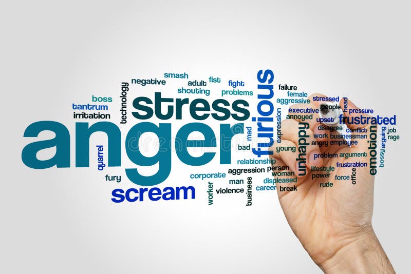 Anger Word Cloud on Grey Background Stock Photo - Image of upset ...