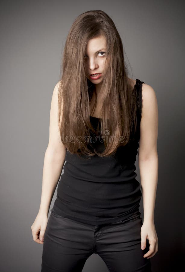 Anger stock photo. Image of envy, oneself, look, lips - 64936688