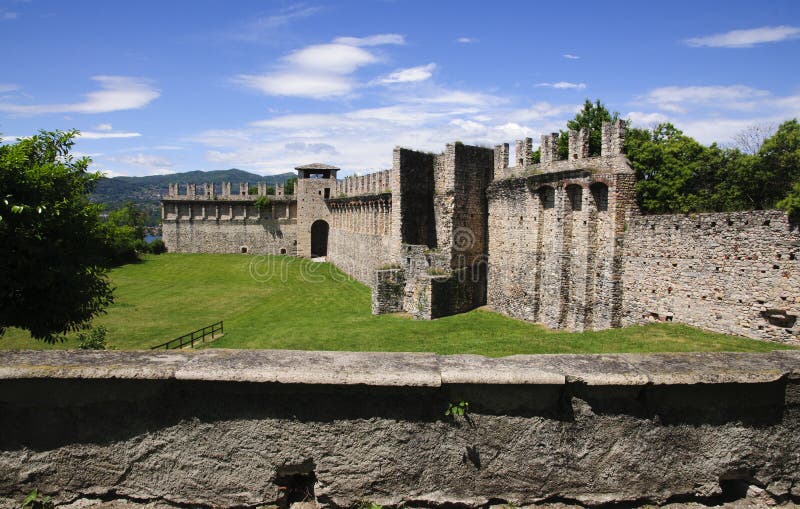 Angera Castle - Fortress (Rocca Borromea) Stock Image - Image of roof ...
