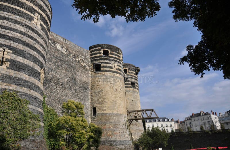 Kasteel Van Angers in Frankrijk Stock Foto - Image of kasteel, houd ...
