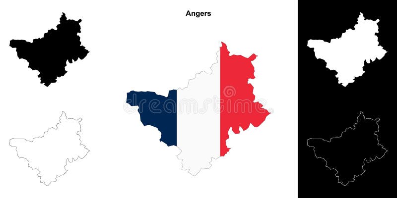 Angers outline map stock vector. Illustration of boundary - 361894387