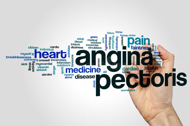 Angina Pectoris Word Cloud Concept on Grey Background Stock Image ...