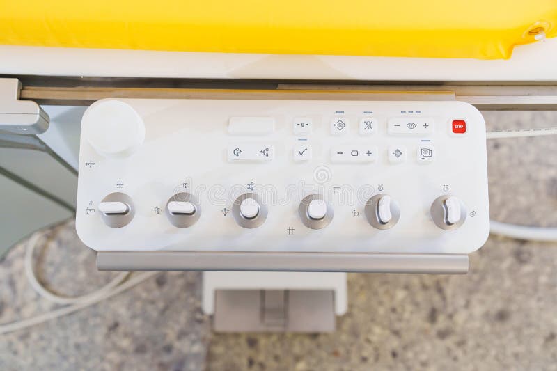Angiograph Control Panel. Modern Digital Medicine. Stock Image - Image ...