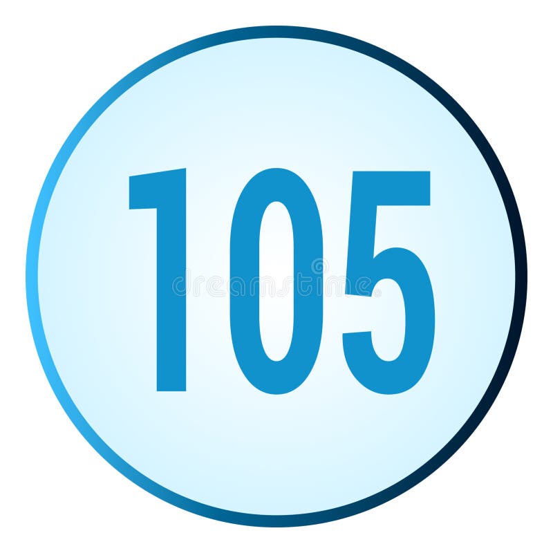 Number 105 Symbol or Logo with Round Frame in Blue Gradient Color Stock ...