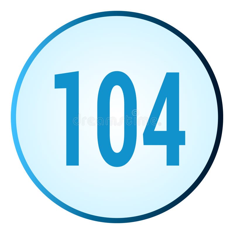 Number 104 Symbol or Logo with Round Frame in Blue Gradient Color Stock ...