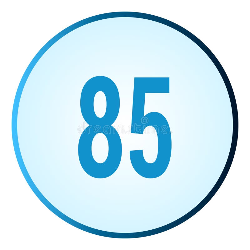 Number 85 Symbol or Logo with Round Frame in Blue Gradient Color Stock ...