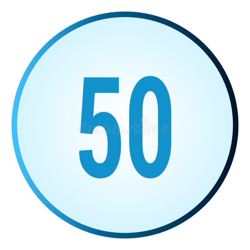 Number 50 Symbol or Logo with Round Frame in Blue Gradient Color Stock ...