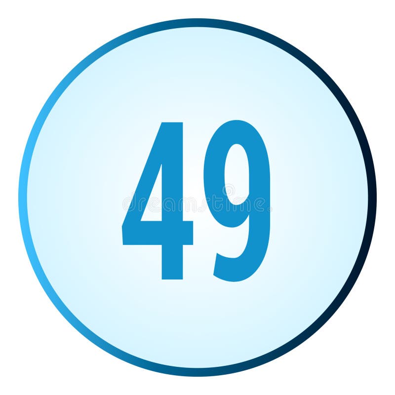 Number 49 Symbol or Logo with Round Frame in Blue Gradient Color Stock ...