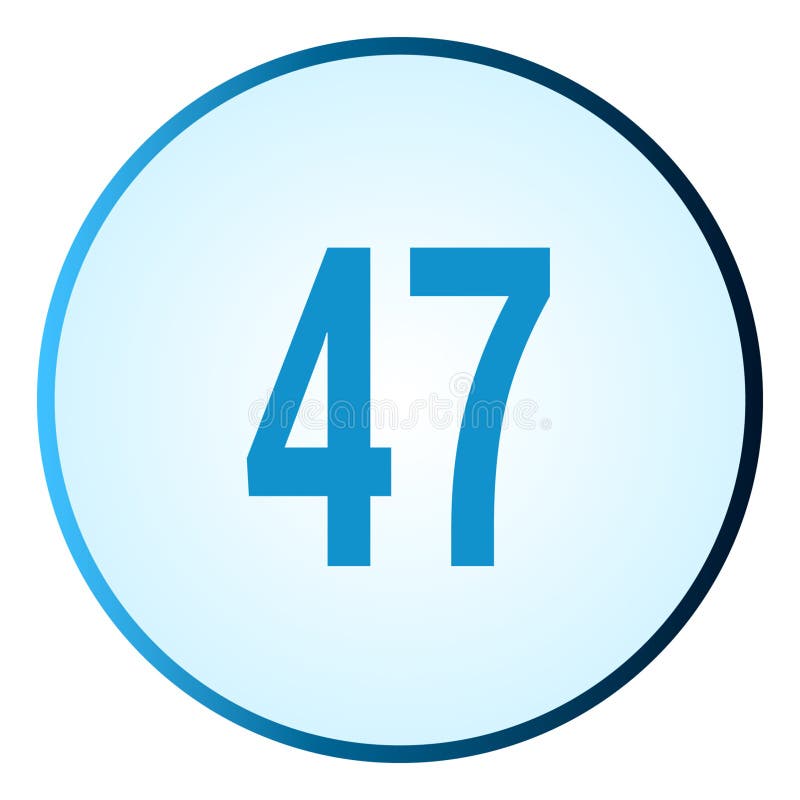 Number 47 Symbol or Logo with Round Frame in Blue Gradient Color Stock ...