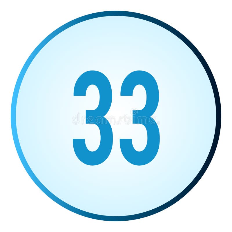 Number 33 Symbol or Logo with Round Frame in Blue Gradient Color Stock ...