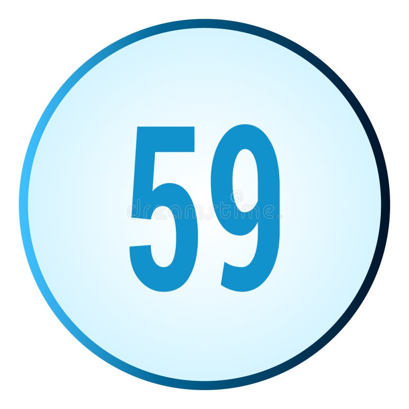 Number 59 Symbol or Logo with Round Frame in Blue Gradient Color Stock ...