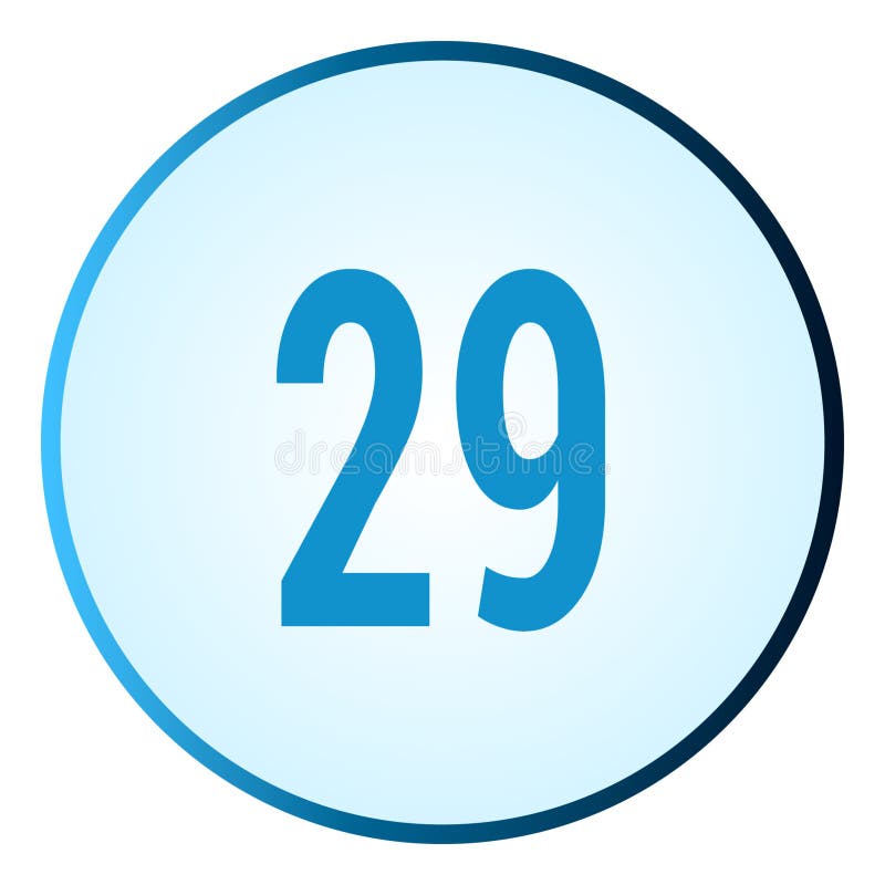 Number 29 Symbol or Logo with Round Frame in Blue Gradient Color Stock ...