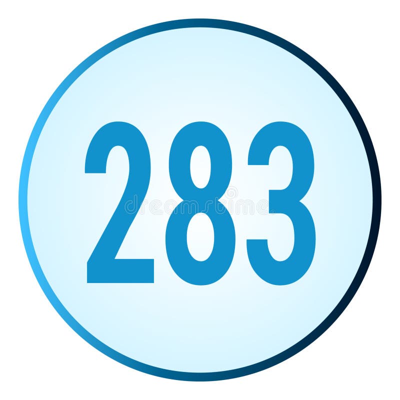 Number 283 Symbol or Logo with Round Frame in Blue Gradient Color Stock ...