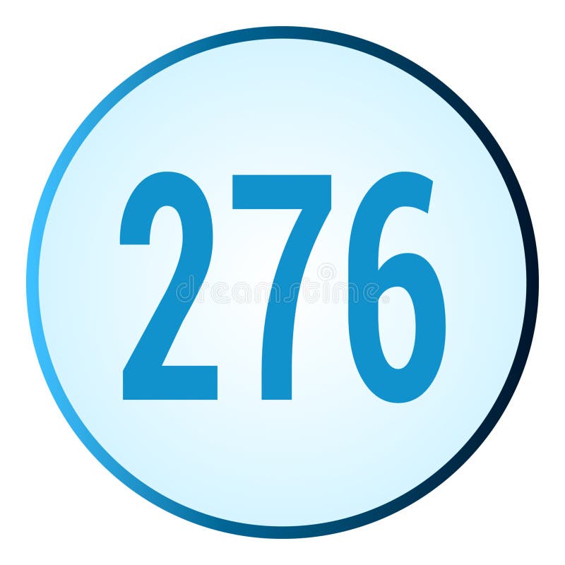 Number 276 Symbol or Logo with Round Frame in Blue Gradient Color Stock ...