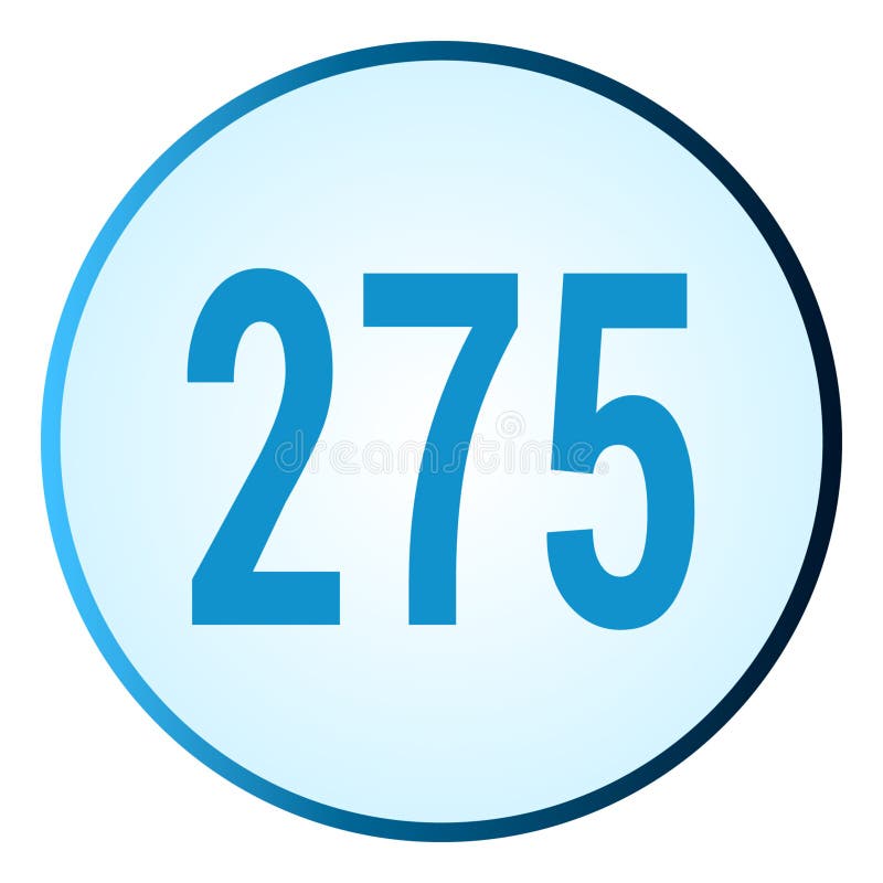 Number 275 Symbol or Logo with Round Frame in Blue Gradient Color Stock ...