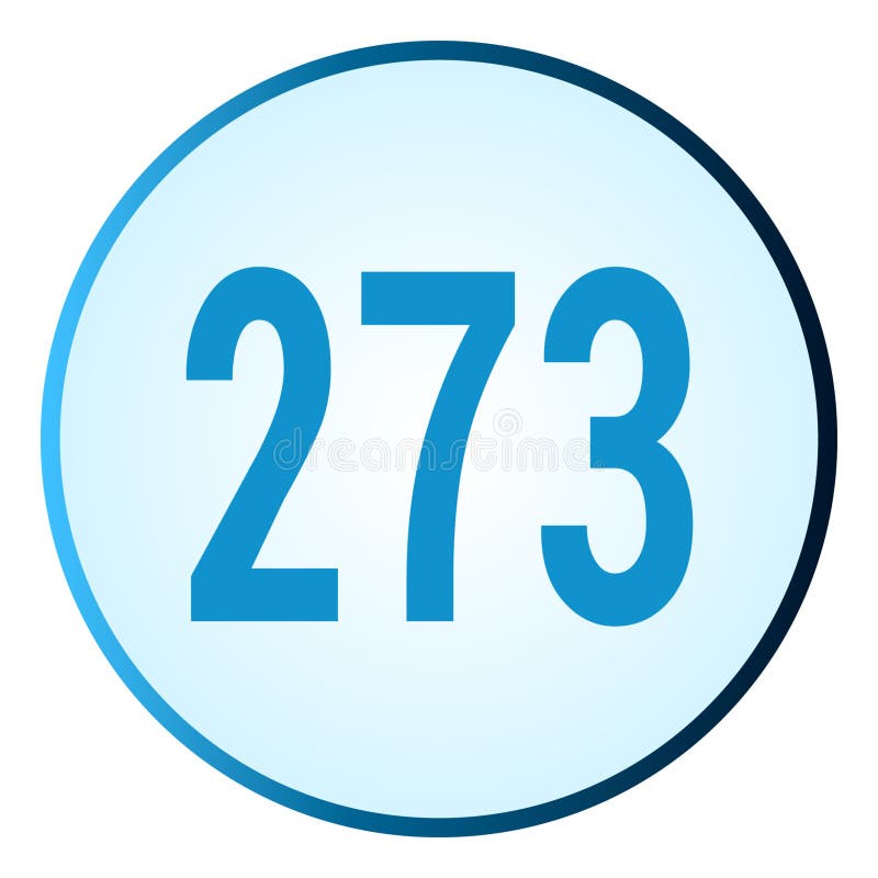 Number 273 Symbol or Logo with Round Frame in Blue Gradient Color Stock ...