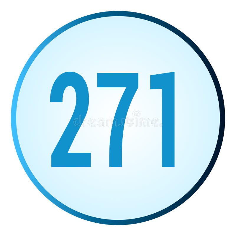 Number 271 Symbol or Logo with Round Frame in Blue Gradient Color Stock ...