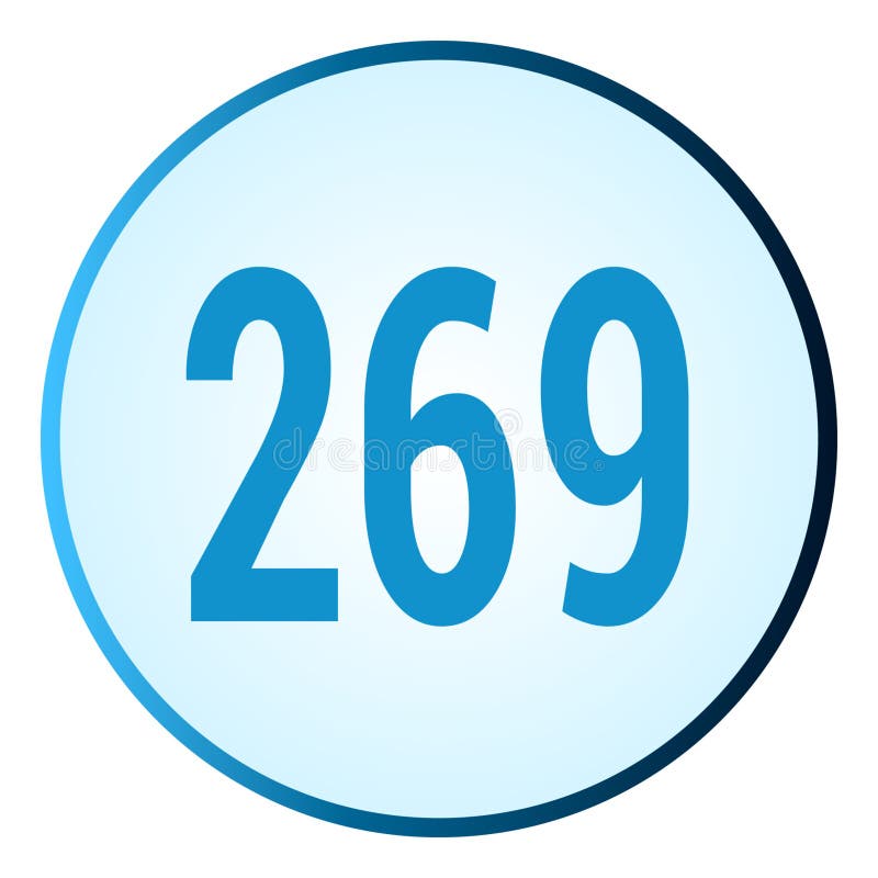 Number 269 Symbol or Logo with Round Frame in Blue Gradient Color Stock ...