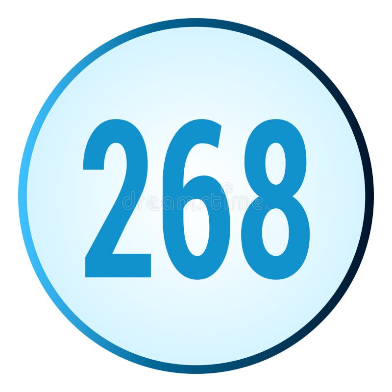 Number 268 Symbol or Logo with Round Frame in Blue Gradient Color Stock ...