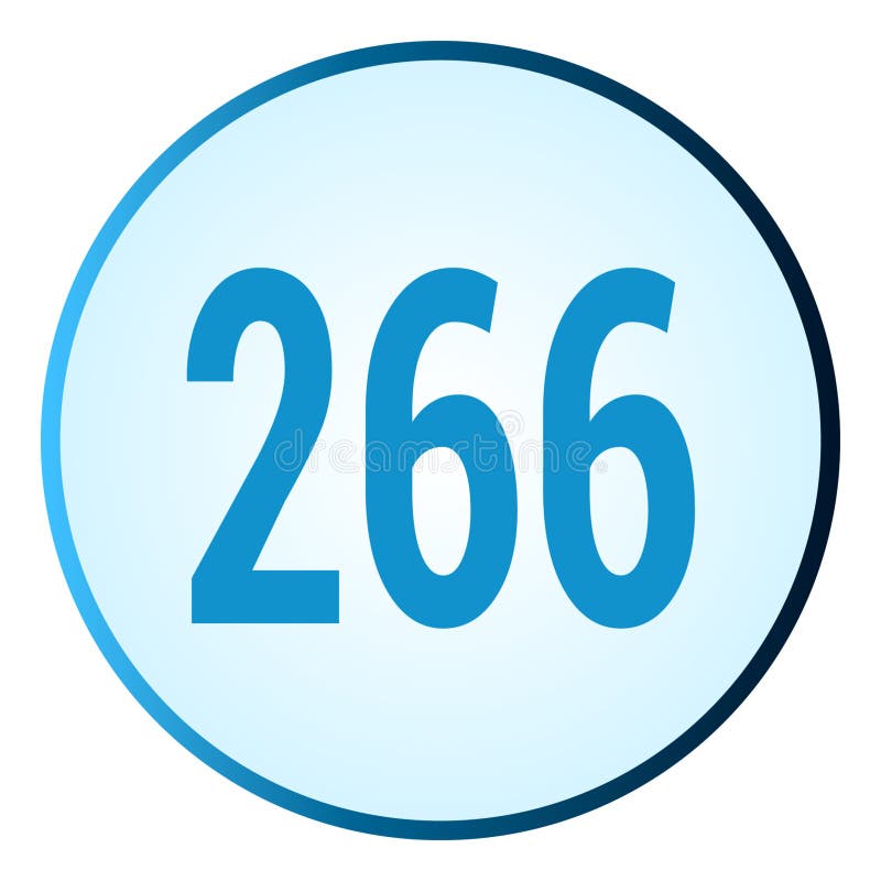 Number 266 Symbol or Logo with Round Frame in Blue Gradient Color Stock ...