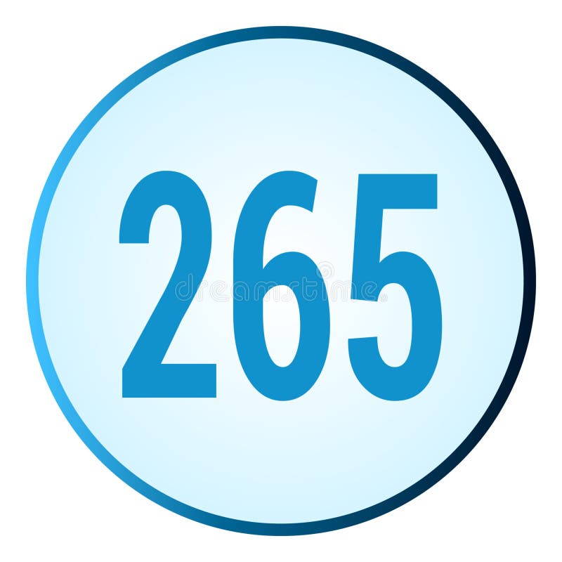 Number 265 Symbol or Logo with Round Frame in Blue Gradient Color Stock ...