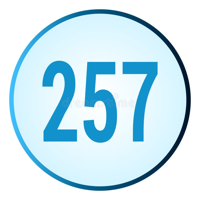 Number 257 Symbol or Logo with Round Frame in Blue Gradient Color Stock ...